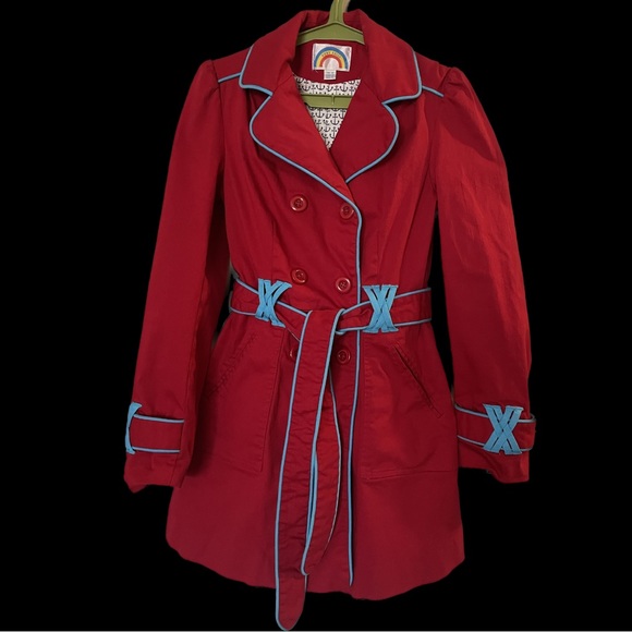 Modcloth | Jackets & Coats | Ruby Belle Trench Coat Modcloth Red Blue ...